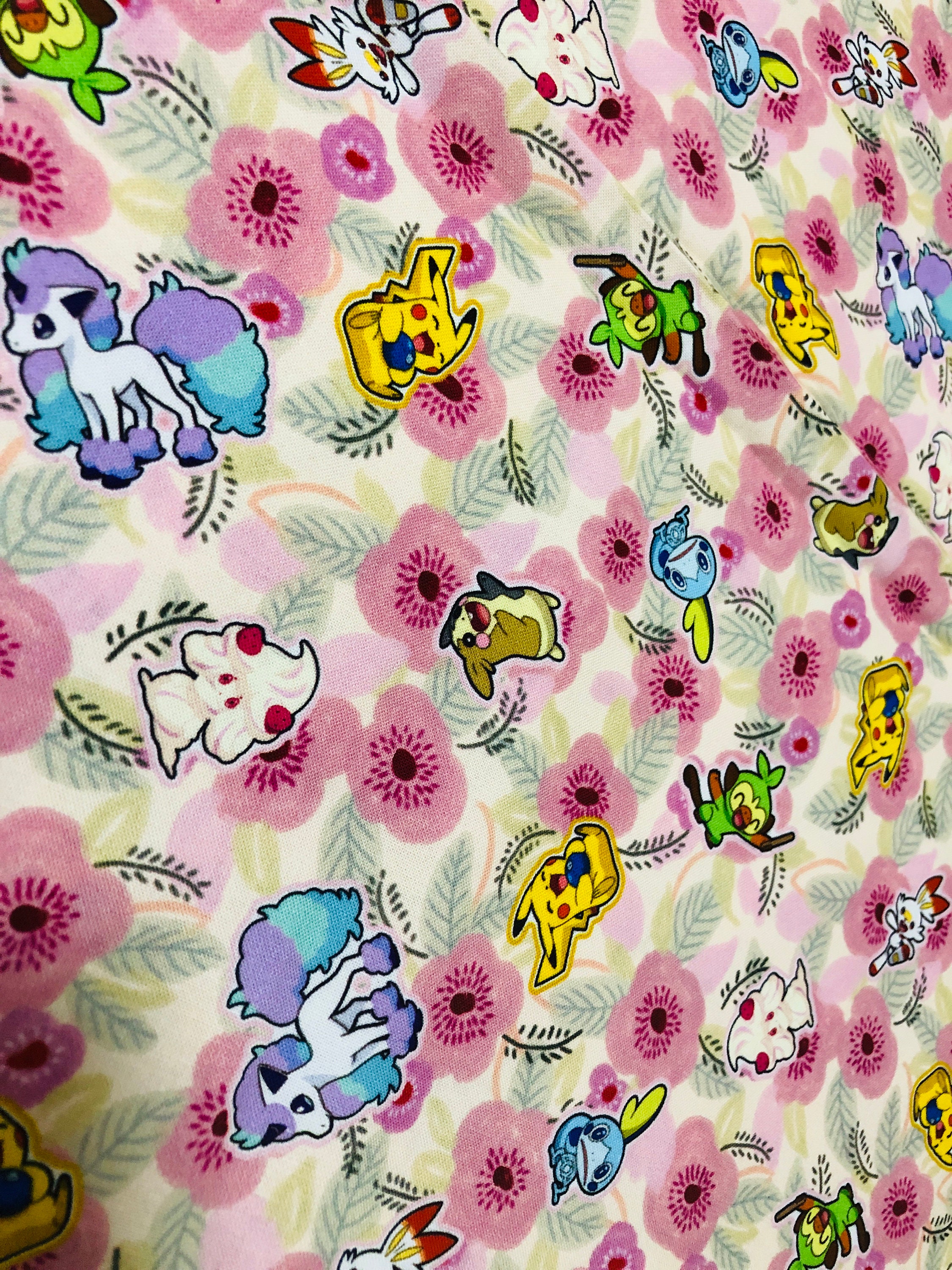 Cute Pokemon Fabric Pikachu Fabric Korea Fabric 100% Cotton | Etsy