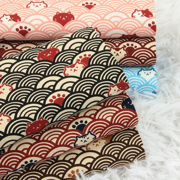 Cat Print Fabric - Etsy