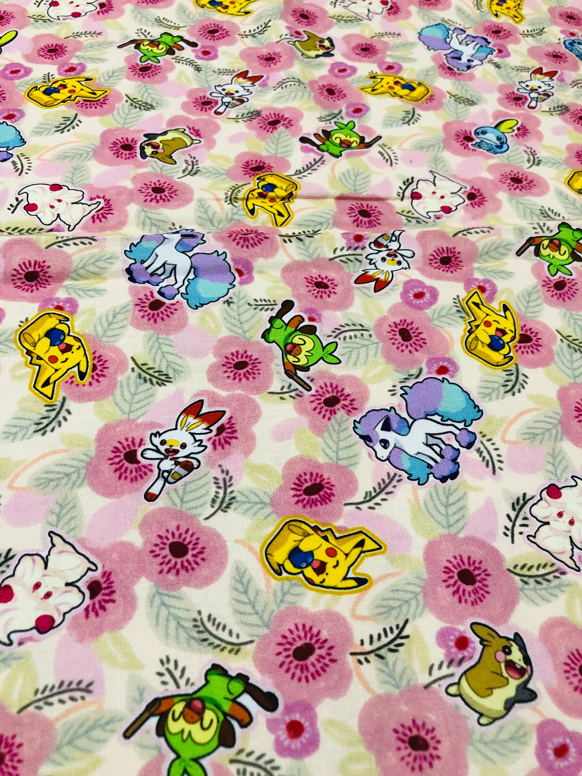 Cute Pokemon Fabric Pikachu Fabric Korea Fabric 100% Cotton | Etsy