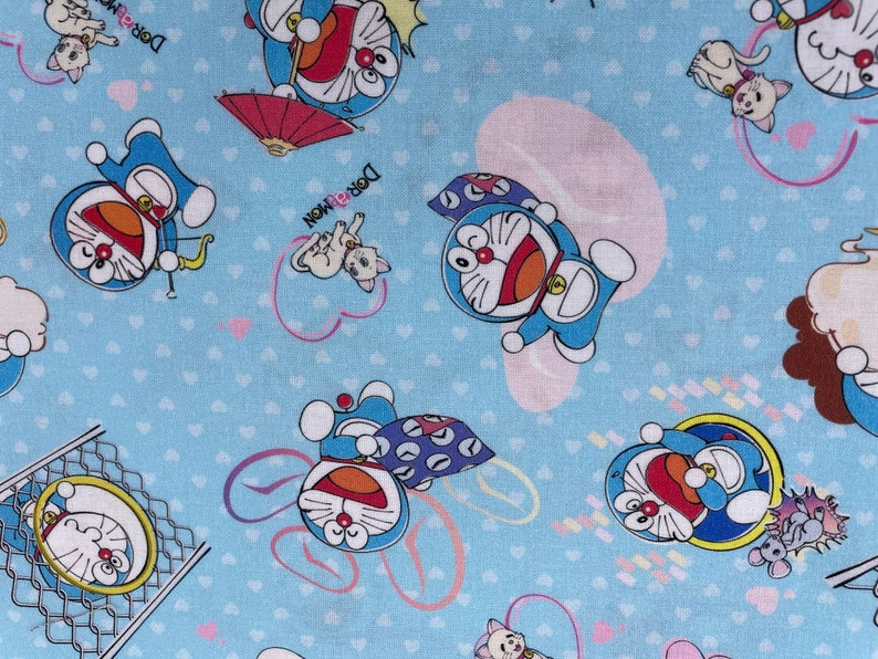 Cute Japan Anime Fabric Doraemon Fabric Korea Fabric 100% - Etsy