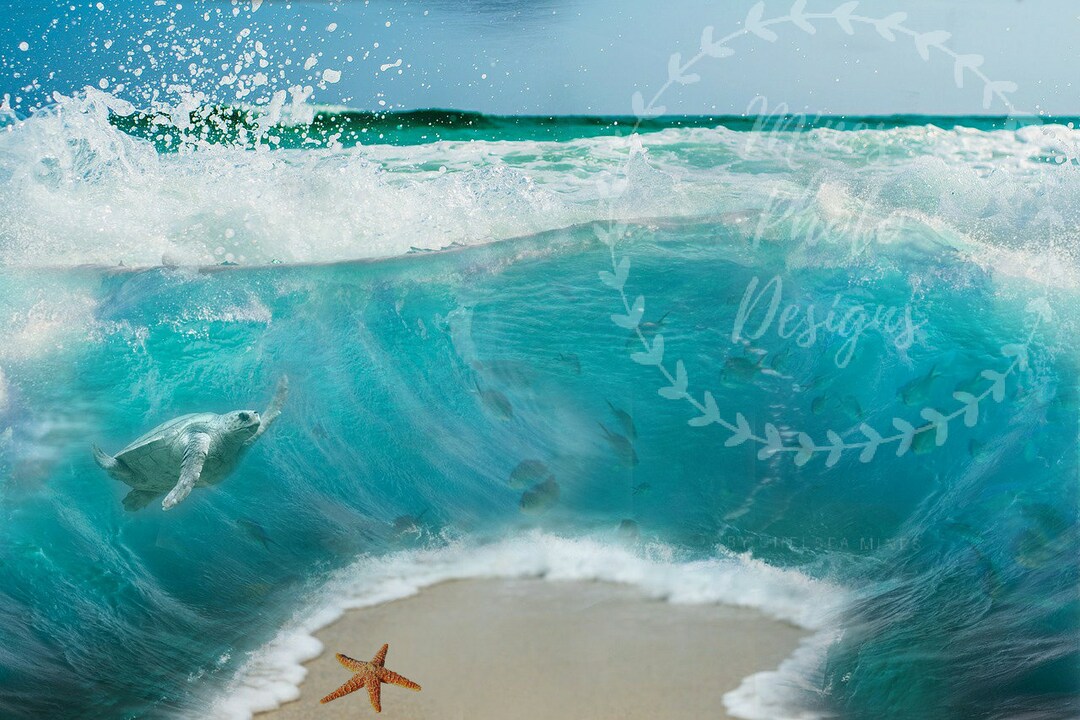 Ocean Digital Backdrop, Mermaid, Princess, Water Background , Beach ...
