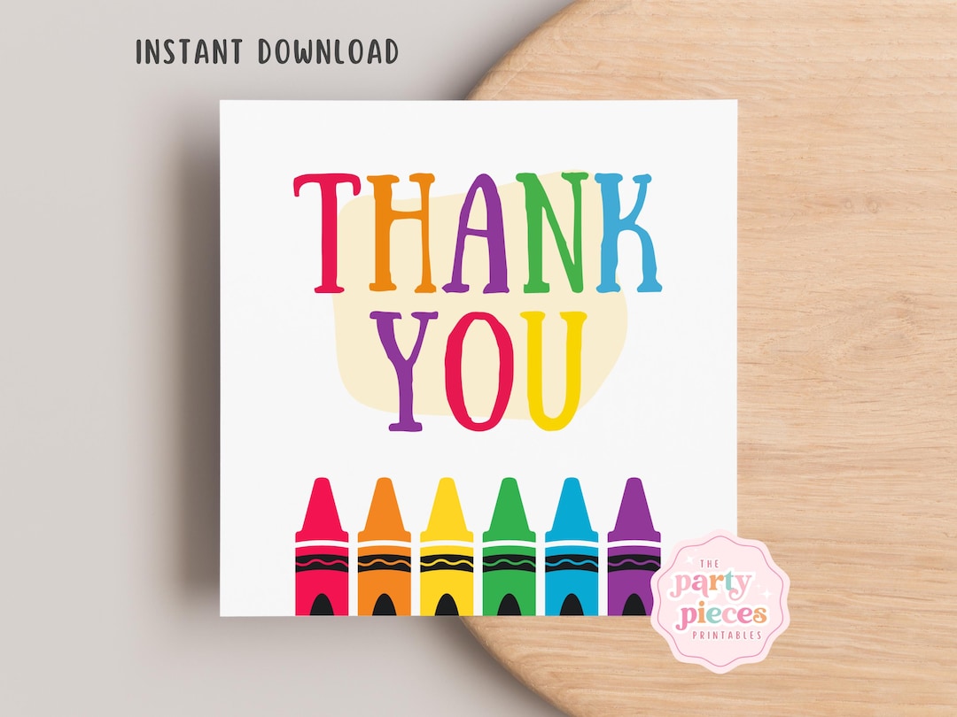 Crayon Thank You Teacher Tags | Crayon Cookie Card | School Gift ...