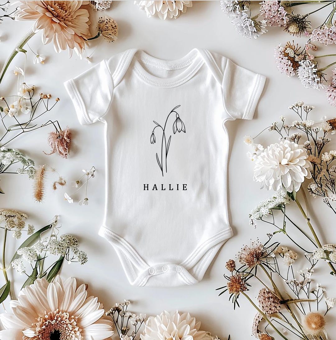 Personalised Birth Month Flower Vest Baby Clothing Newborn Clothing New ...