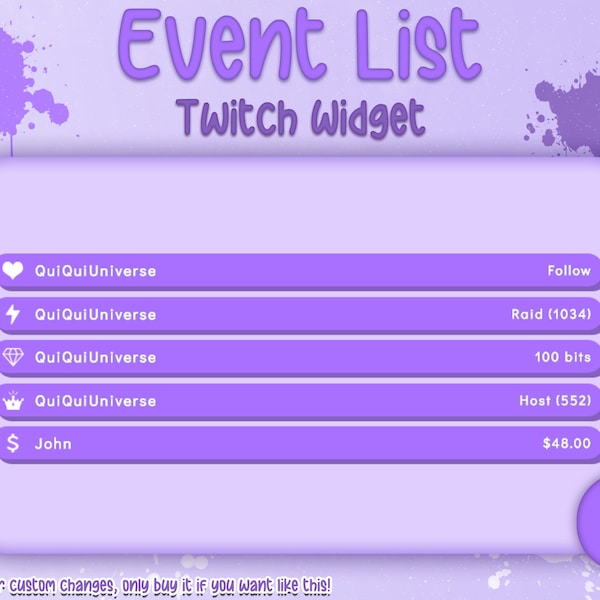 Stream Event List - Etsy