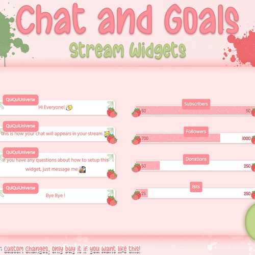 Cute Pastel Browser Chat and Goals for Stream Twitch - Etsy