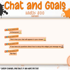 Orange & Black Chat and Goals for Stream - Twitch, Facebookgg - Etsy