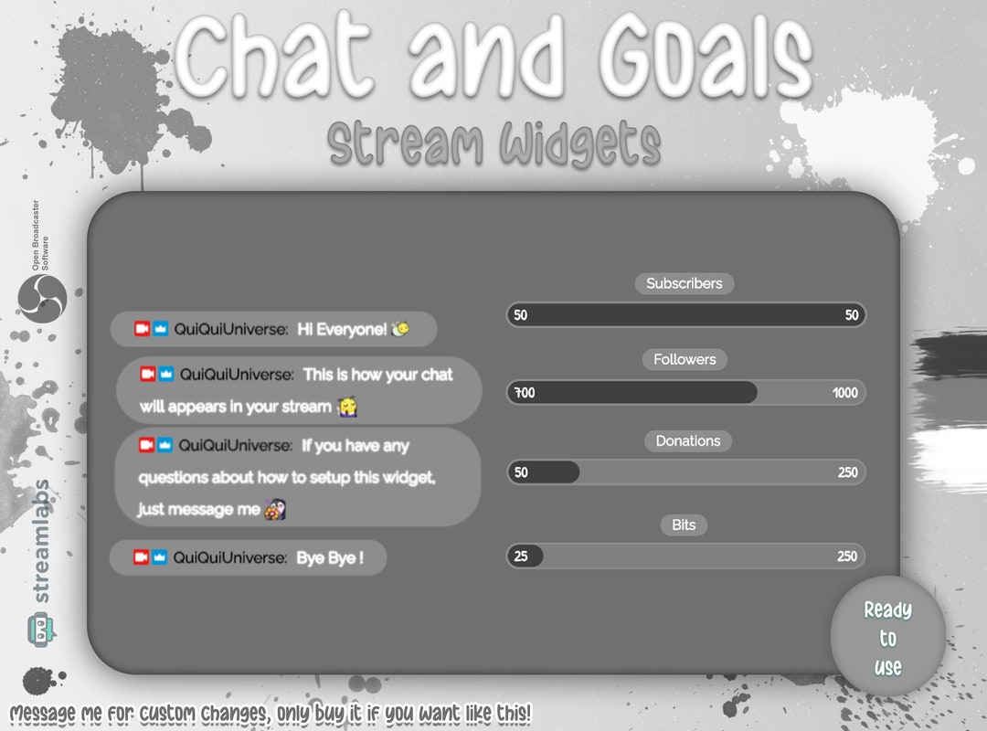 360º Animated Transparent Chat and Goals for Stream Twitch, Facebookgg ...