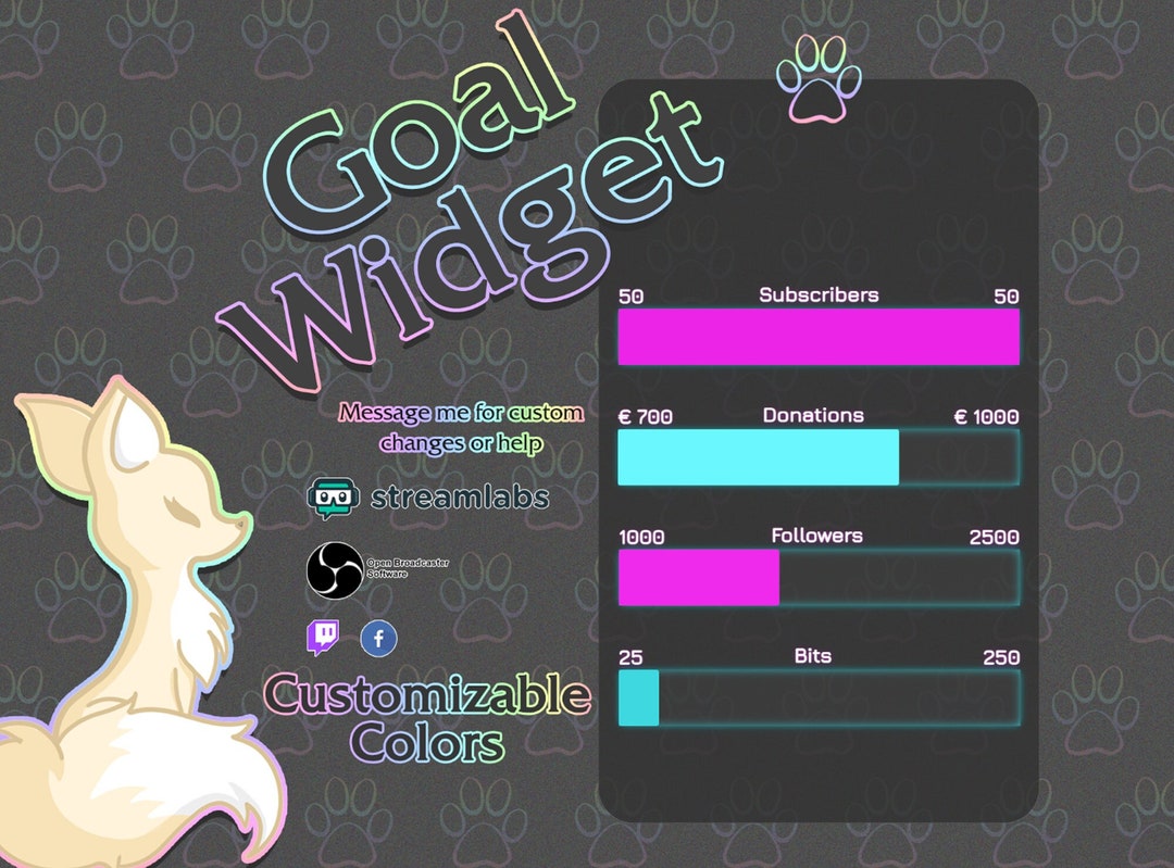 Neon Goals for Stream - Customizable Colors - Neon Theme - Animated ...