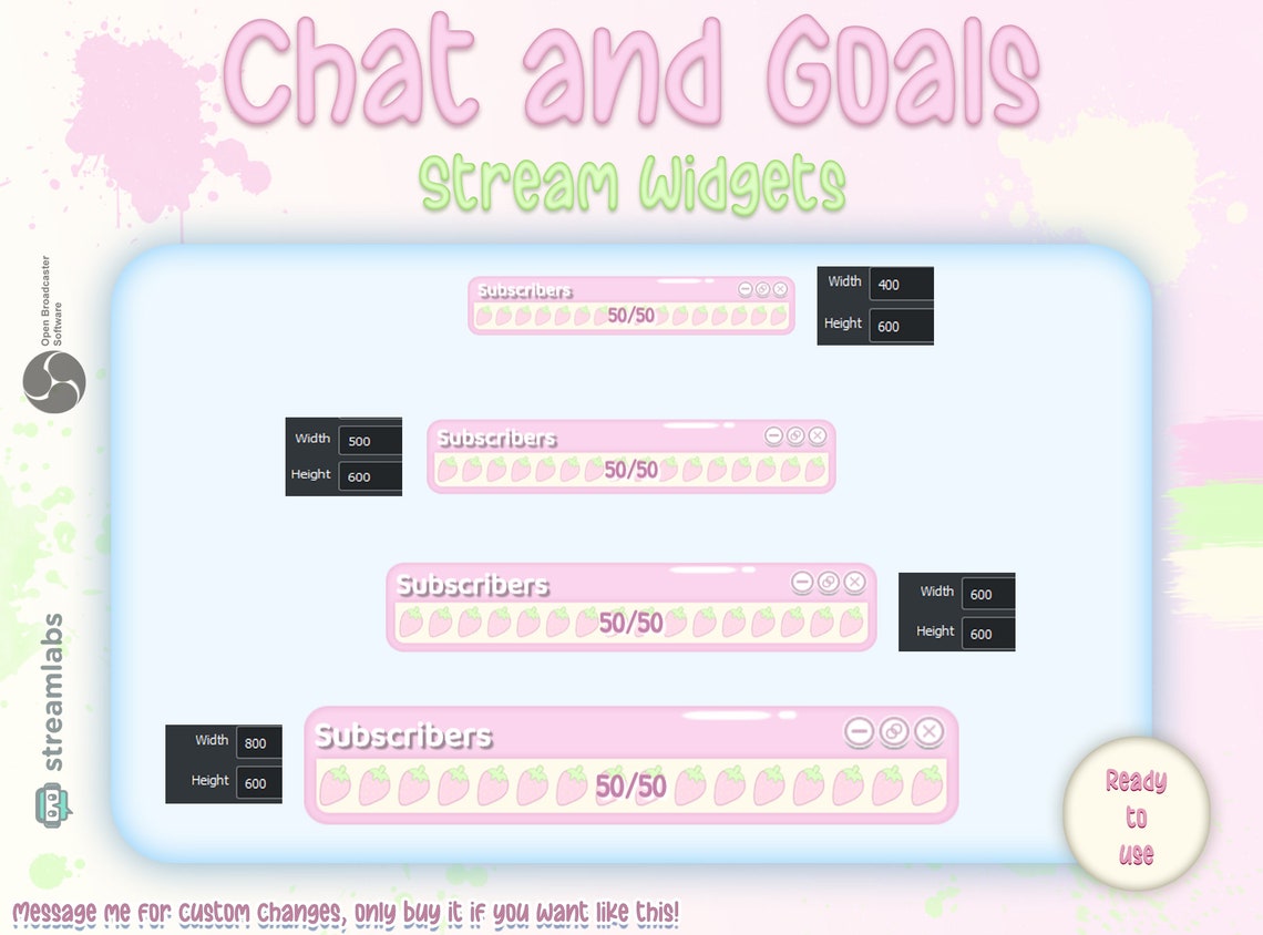 Pastel Stream Chat and Goals – Browser Widget (digital Download) - Etsy