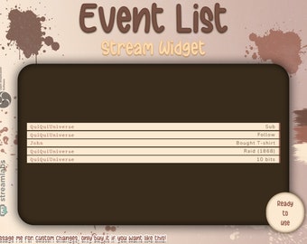 Transparent Blue Event List for Stream Twitch | Etsy