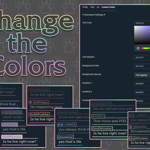 Customizable Gradient Animated Chat for Stream - Customizable - Chat ...