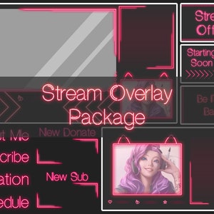 Stream Overlay Package - Animated Pink Neon - Etsy