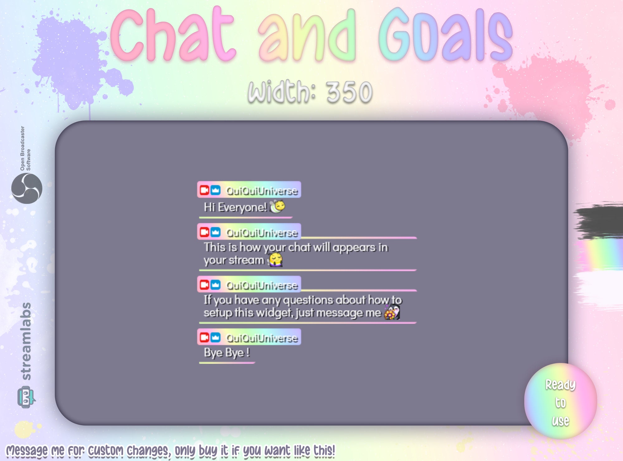 Rainbow Chat and Goals for Stream Twitch Facebookgg - Etsy