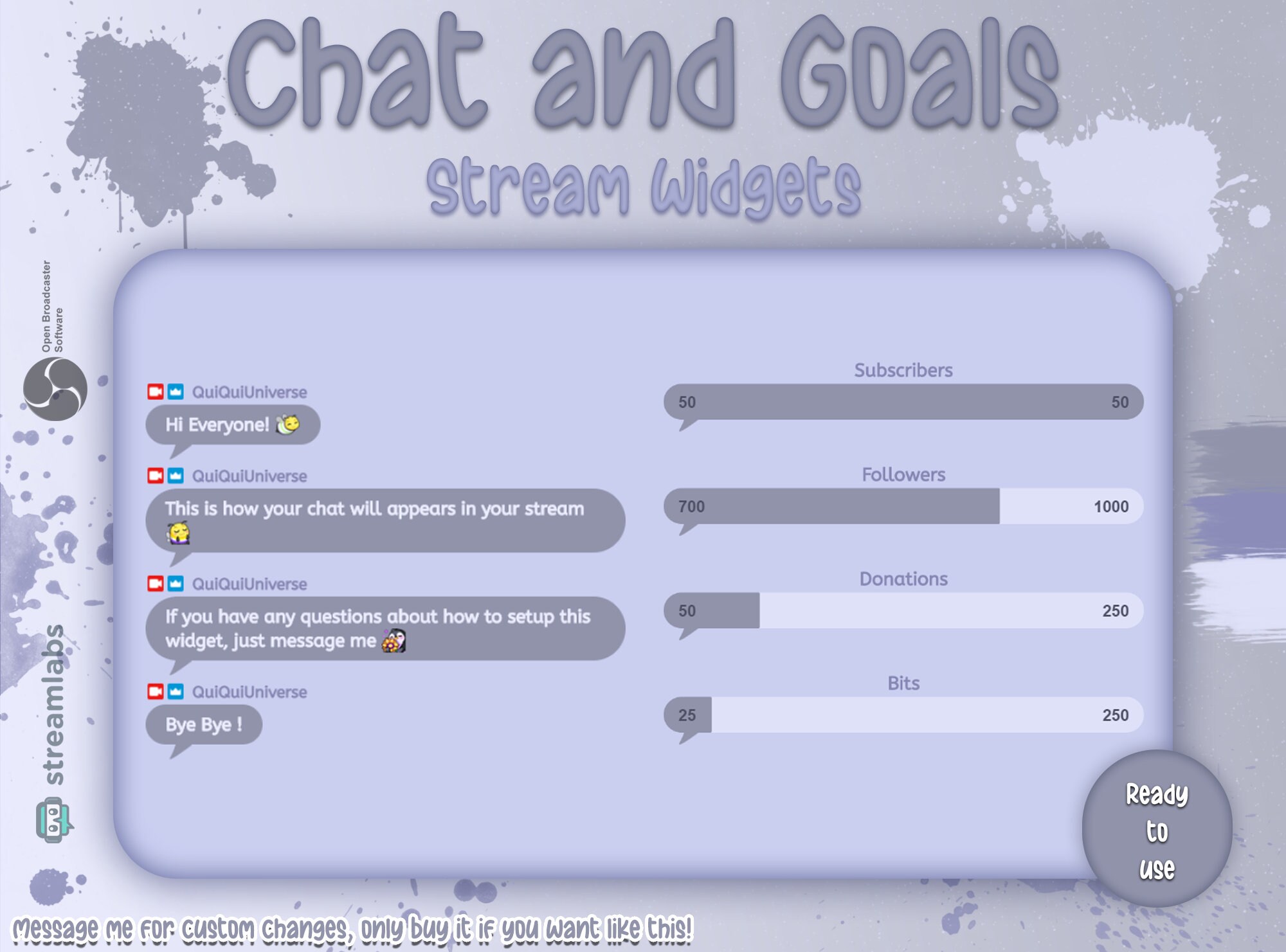 Purple Message Bubble Chat and Goals for Stream Twitch | Etsy Canada