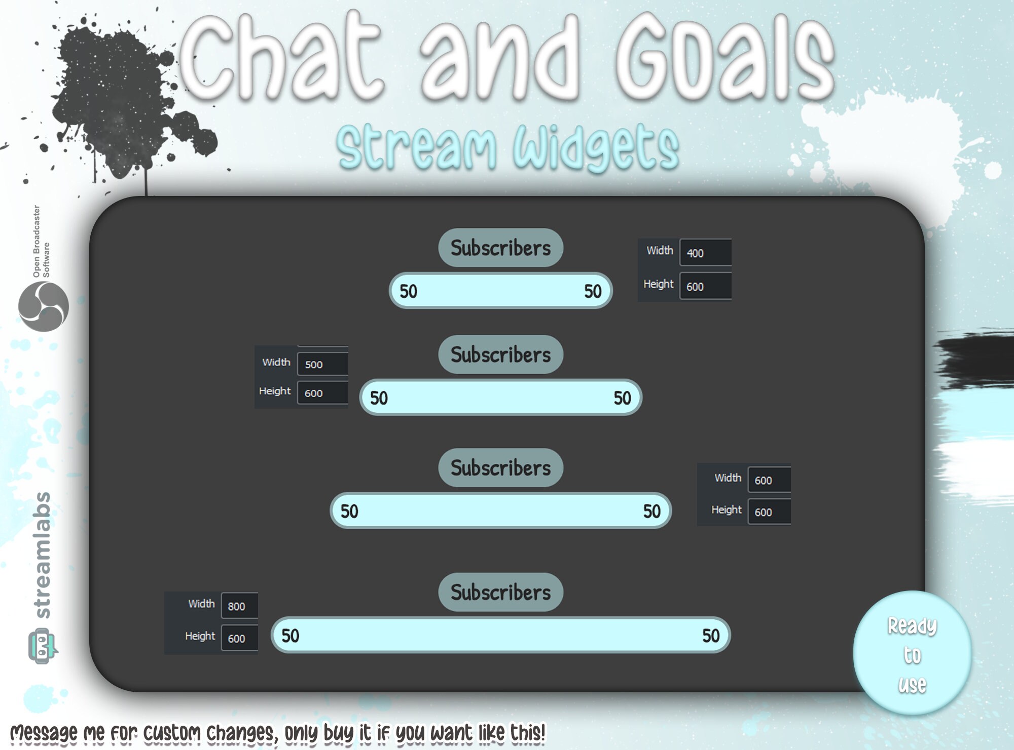 White and Blue Rounded Chat and Goals for Stream Twitch - Etsy