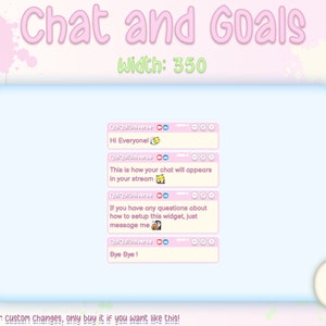 Cute Pastel Browser Chat and Goals for Stream - Twitch, Facebookgg - Etsy