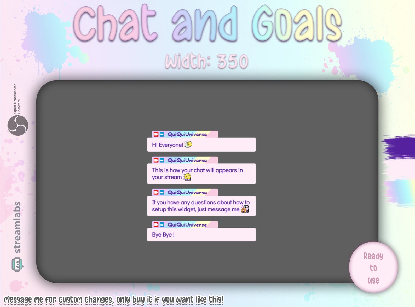 Rainbow Animated Chat and Goals Stream Overlay (digital Download) - Etsy