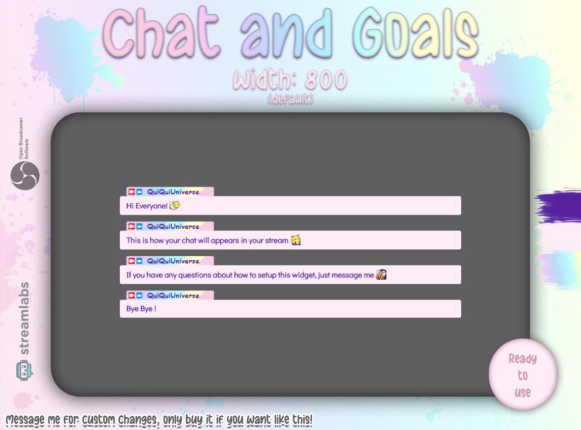 Cute Rainbow Animated Chat and Goals for Stream Twitch - Etsy