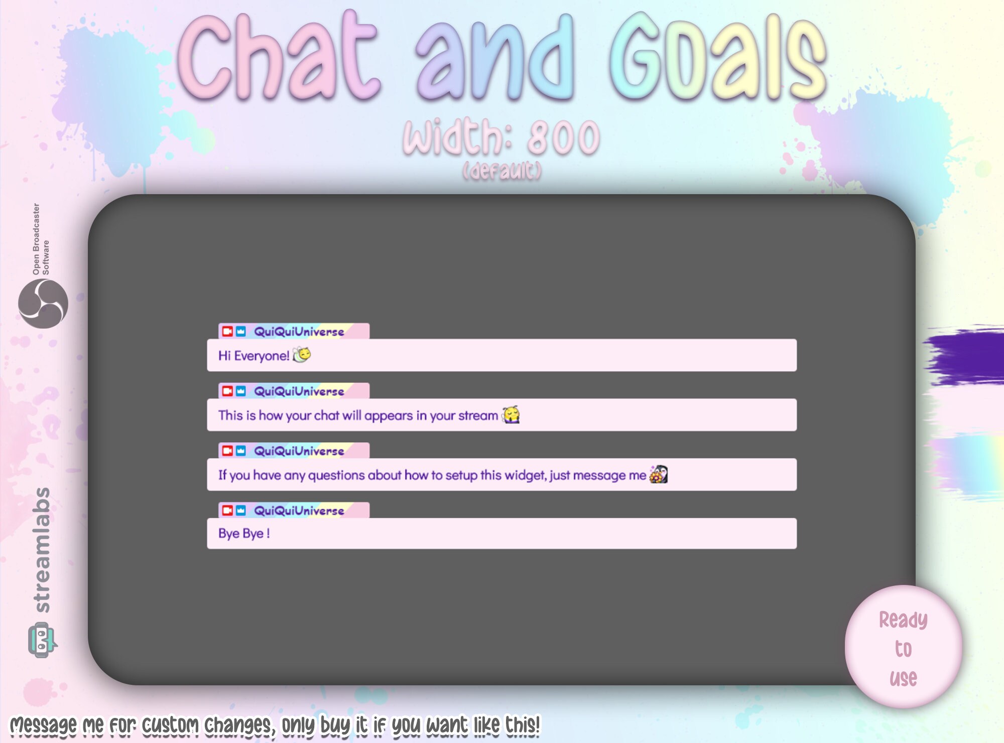 Rainbow Animated Chat and Goals Stream Overlay (digital Download) - Etsy