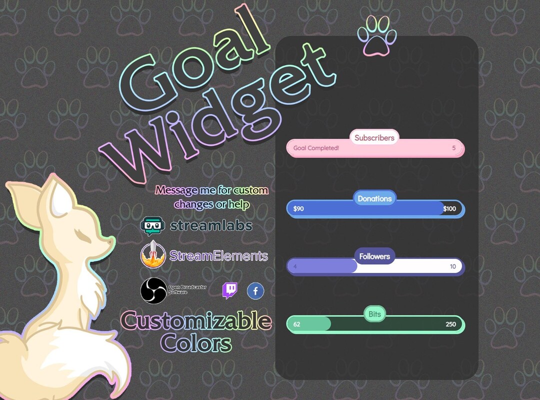 Bubble Goals Widgets for Stream - Customizable - Goals - Stream ...