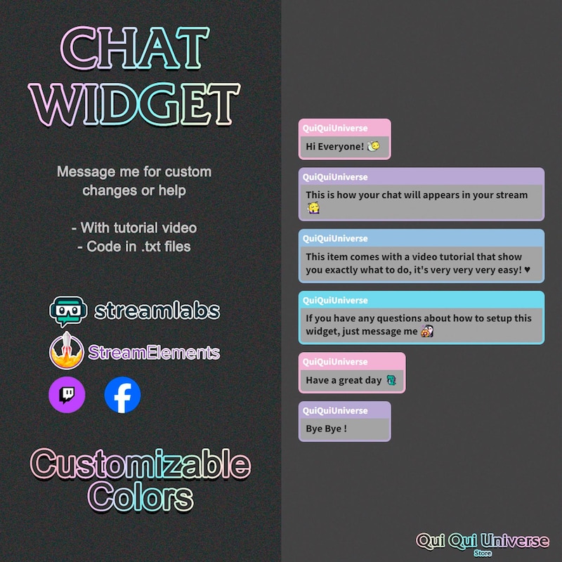 Chat Box Streamelements - Etsy