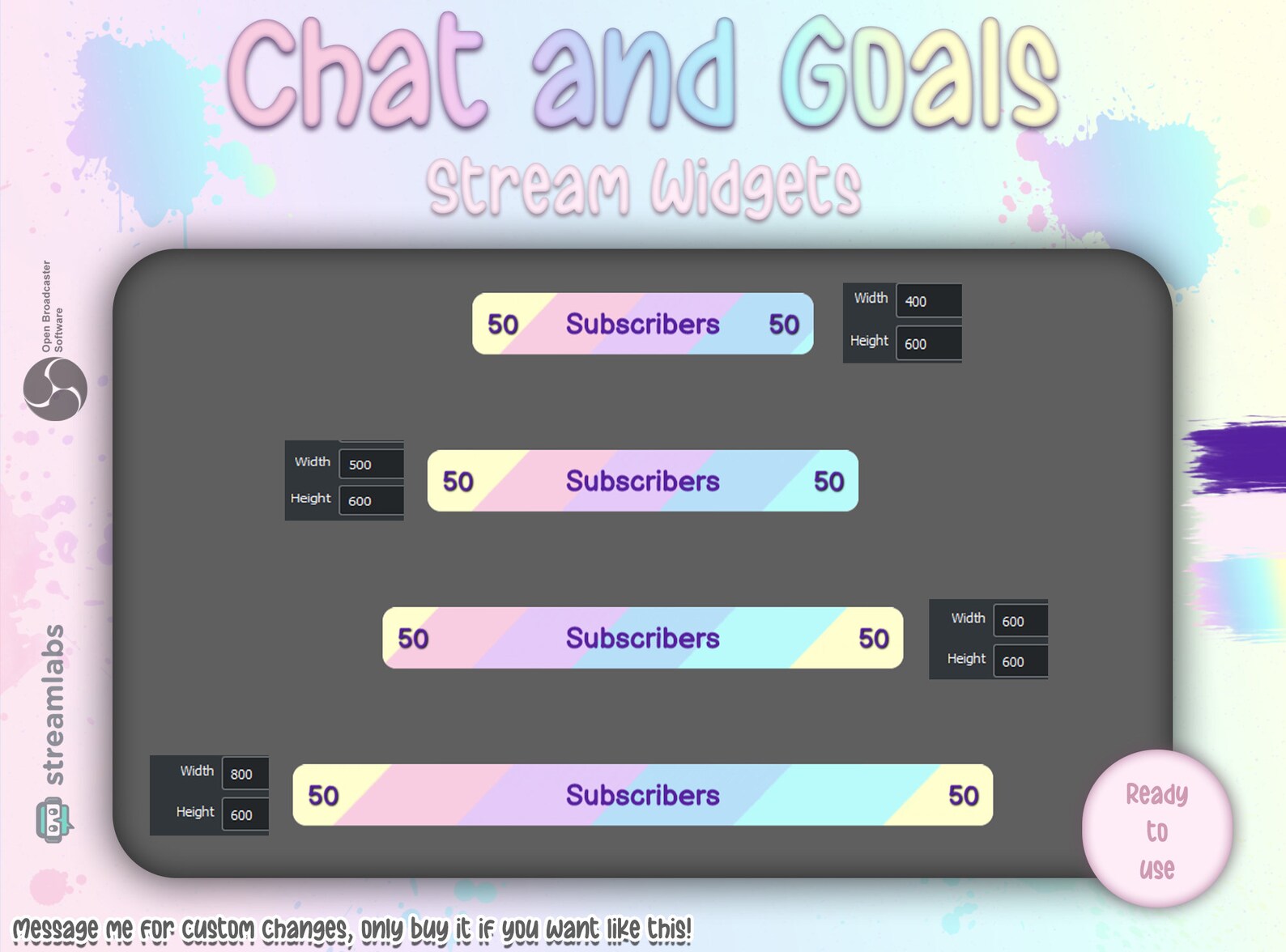 Cute Rainbow Animated Chat and Goals for Stream Twitch - Etsy