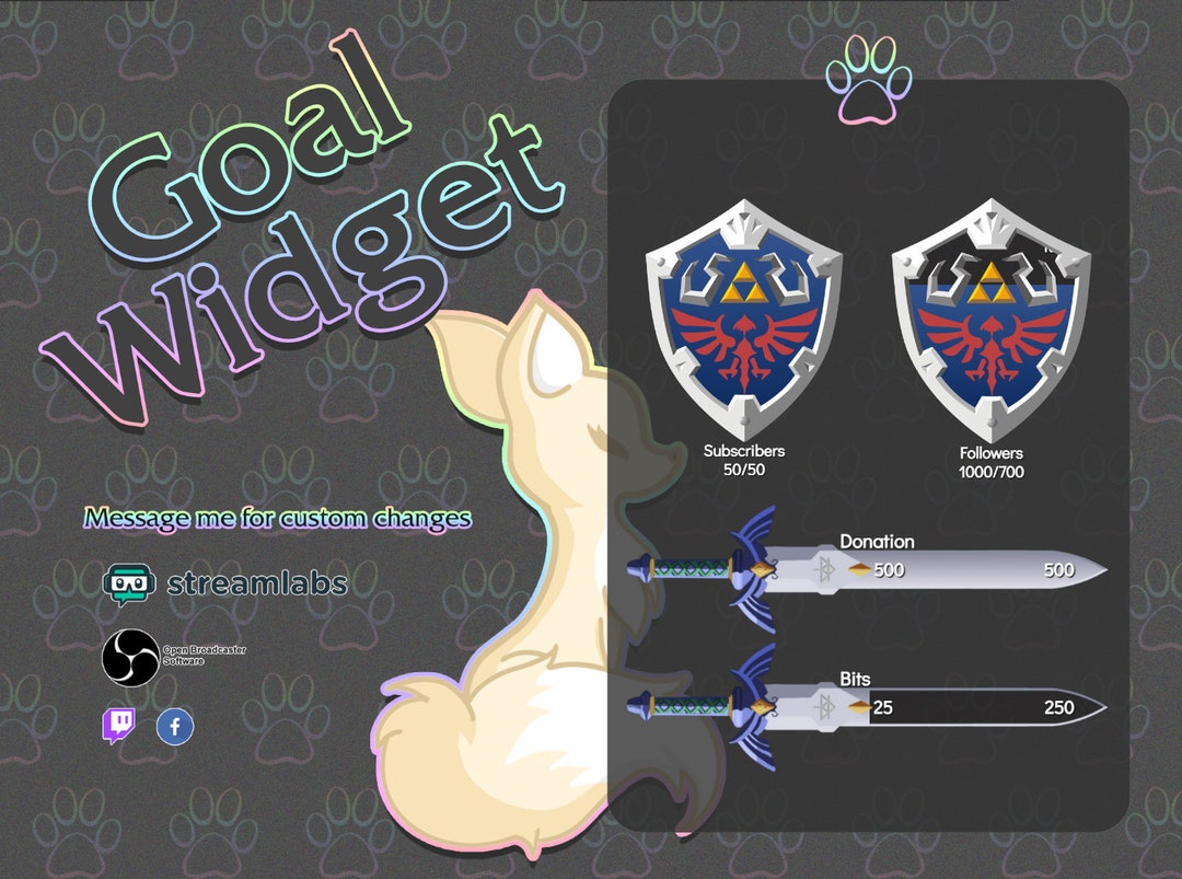 Zelda Theme Goals for Stream - Twitch, Facebookgg - Etsy