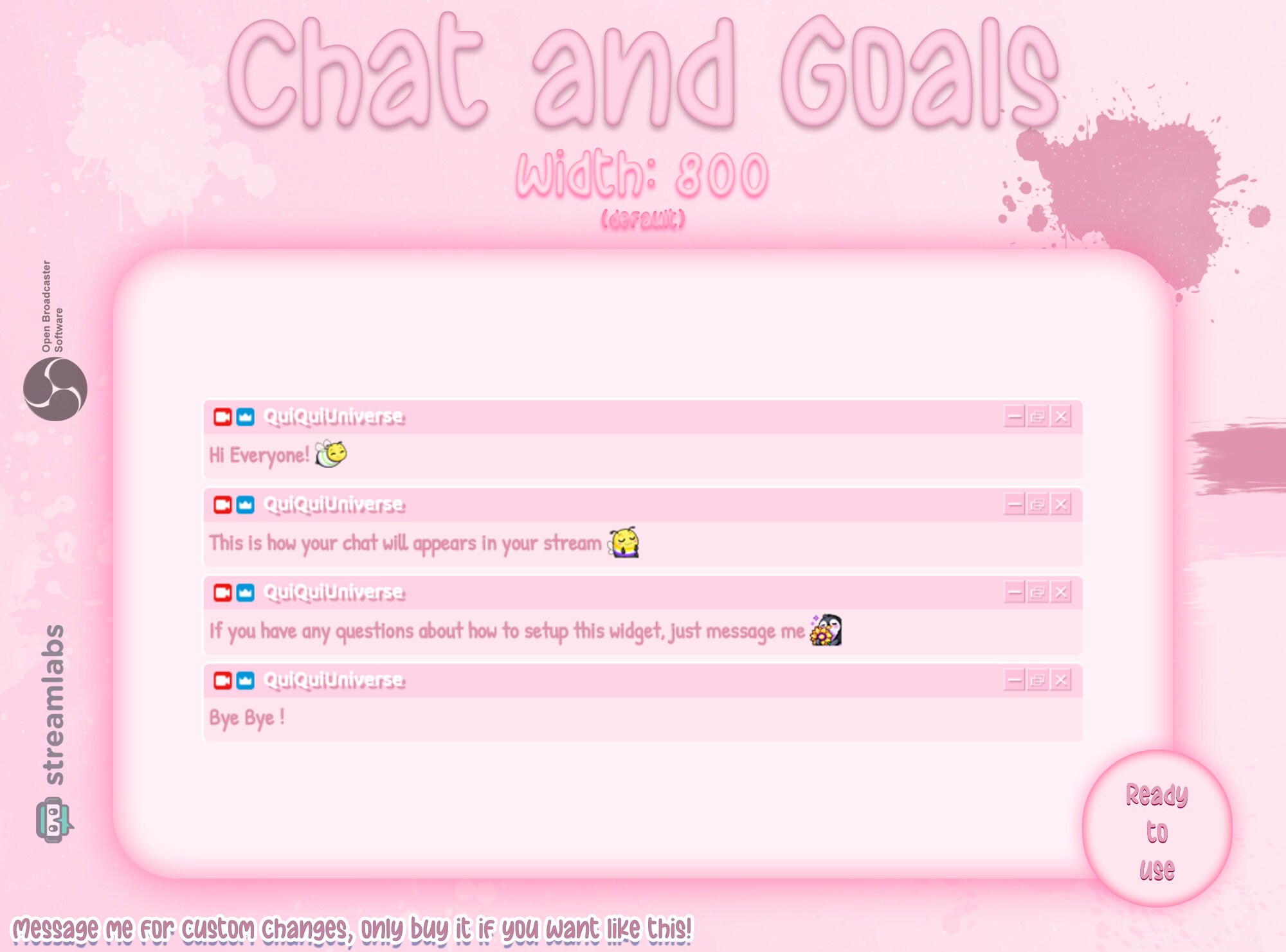 Cute Pink Windows Chat and Goals for Stream Twitch | Etsy UK
