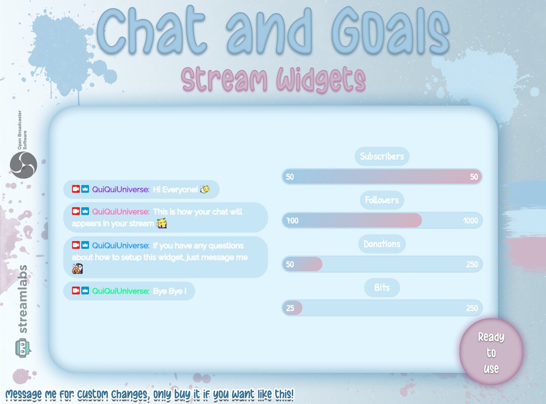 Transparent Blue Gradient Chat and Goals for Stream - Twitch ...