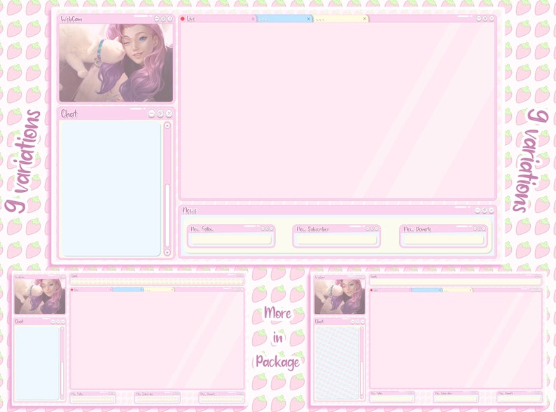 Stream Overlay Package Cute Pastel Browser V2.0 | Etsy