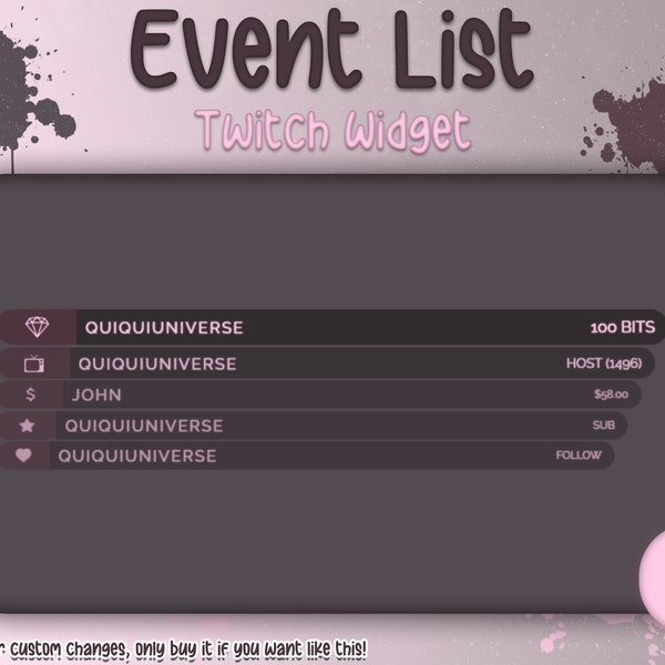 Stream Event List - Etsy