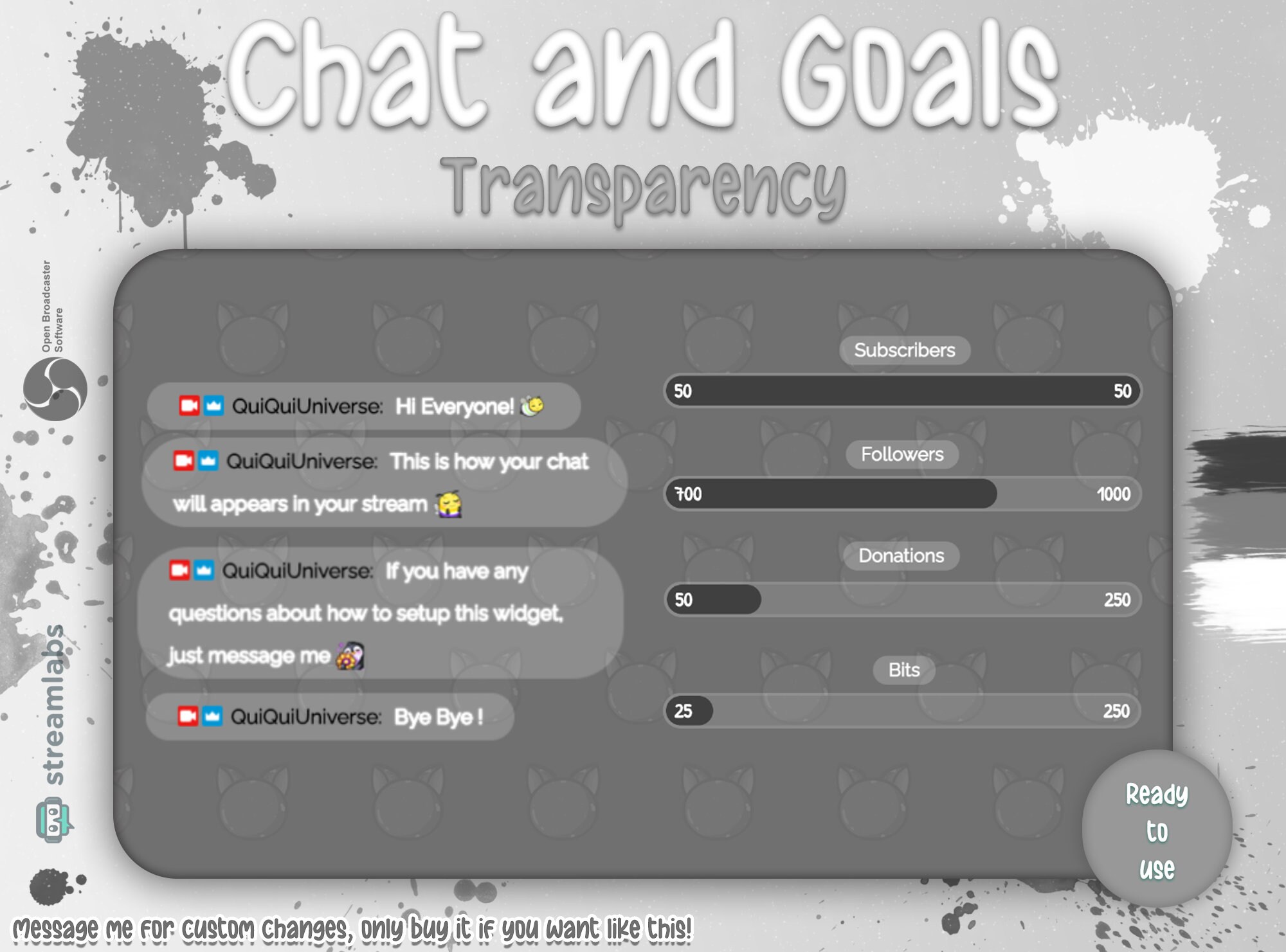 360º Animated Transparent Chat and Goals for Stream Twitch - Etsy