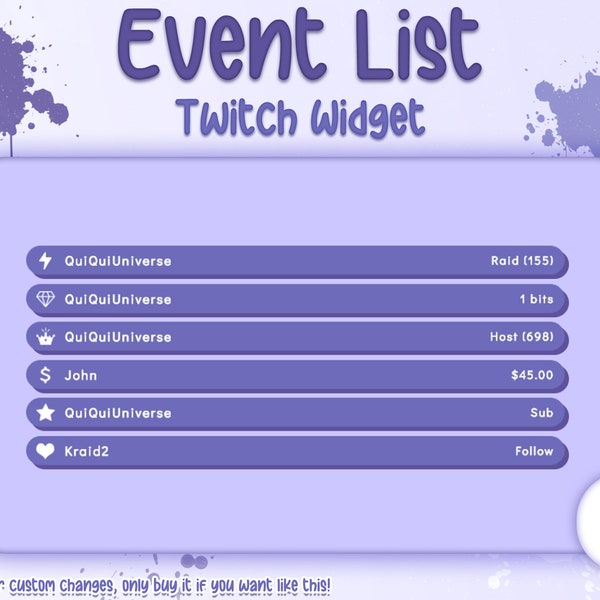 Stream Event List - Etsy