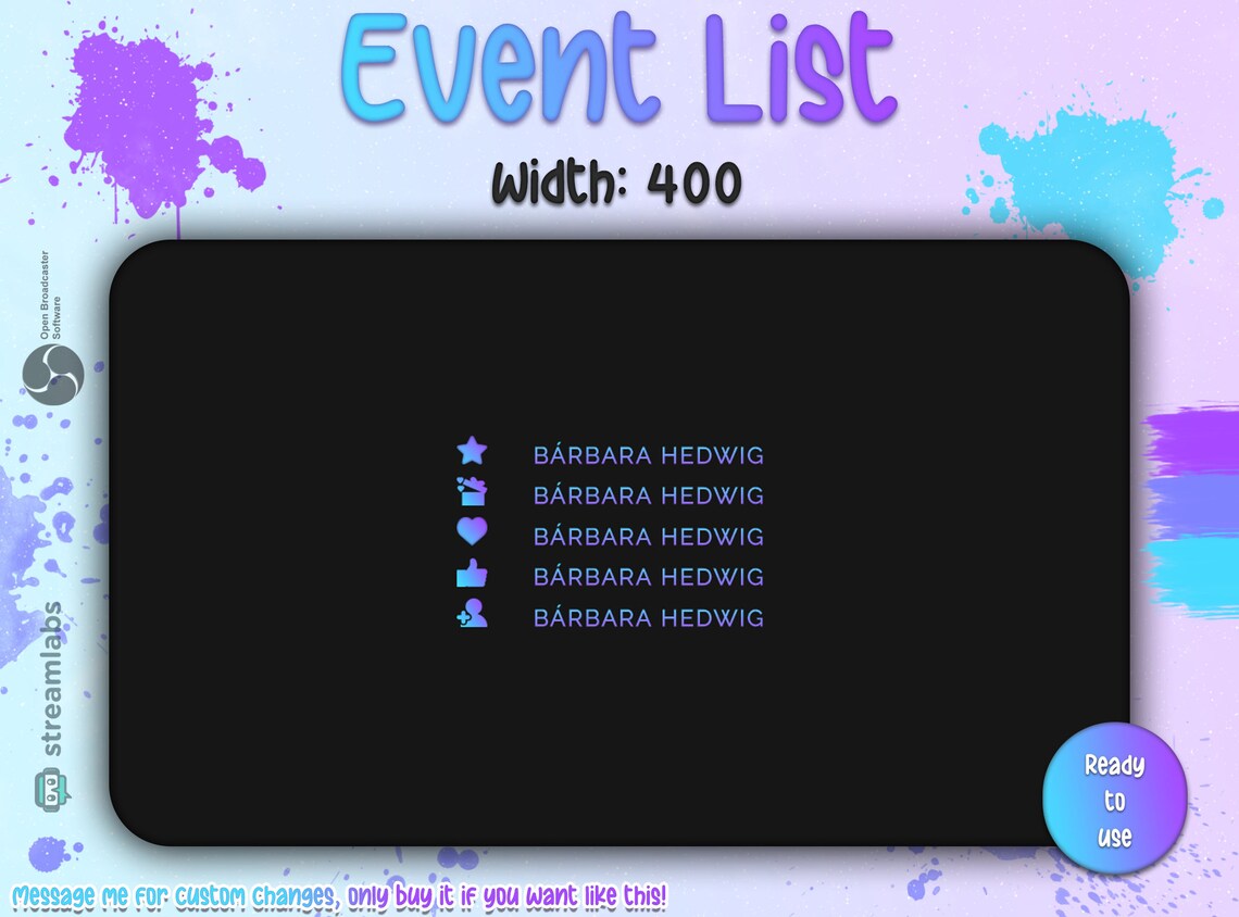 Transparent Clean With Blue to Purple Gradient Event List for - Etsy