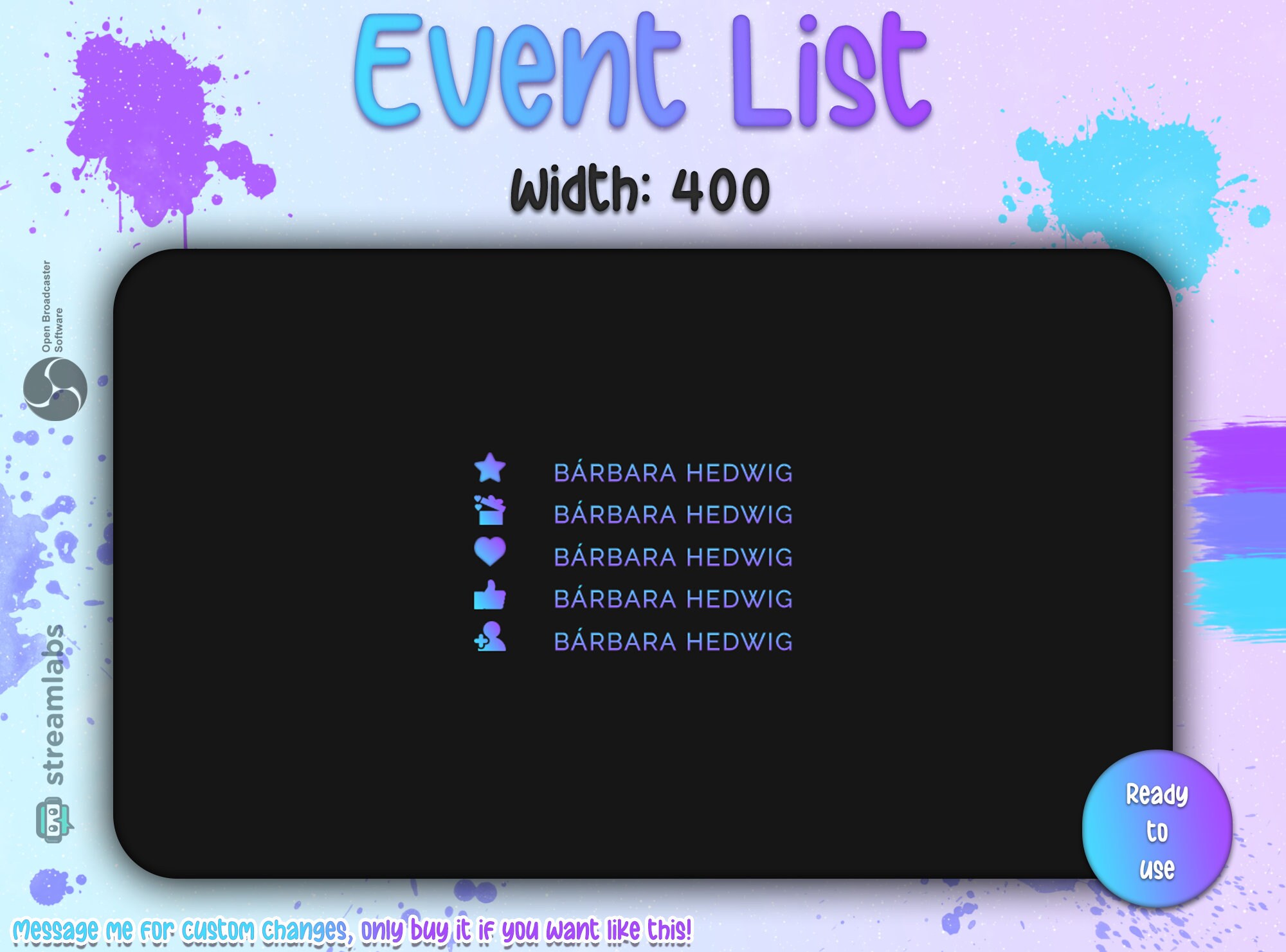 Transparent Clean With Blue to Purple Gradient Event List for - Etsy