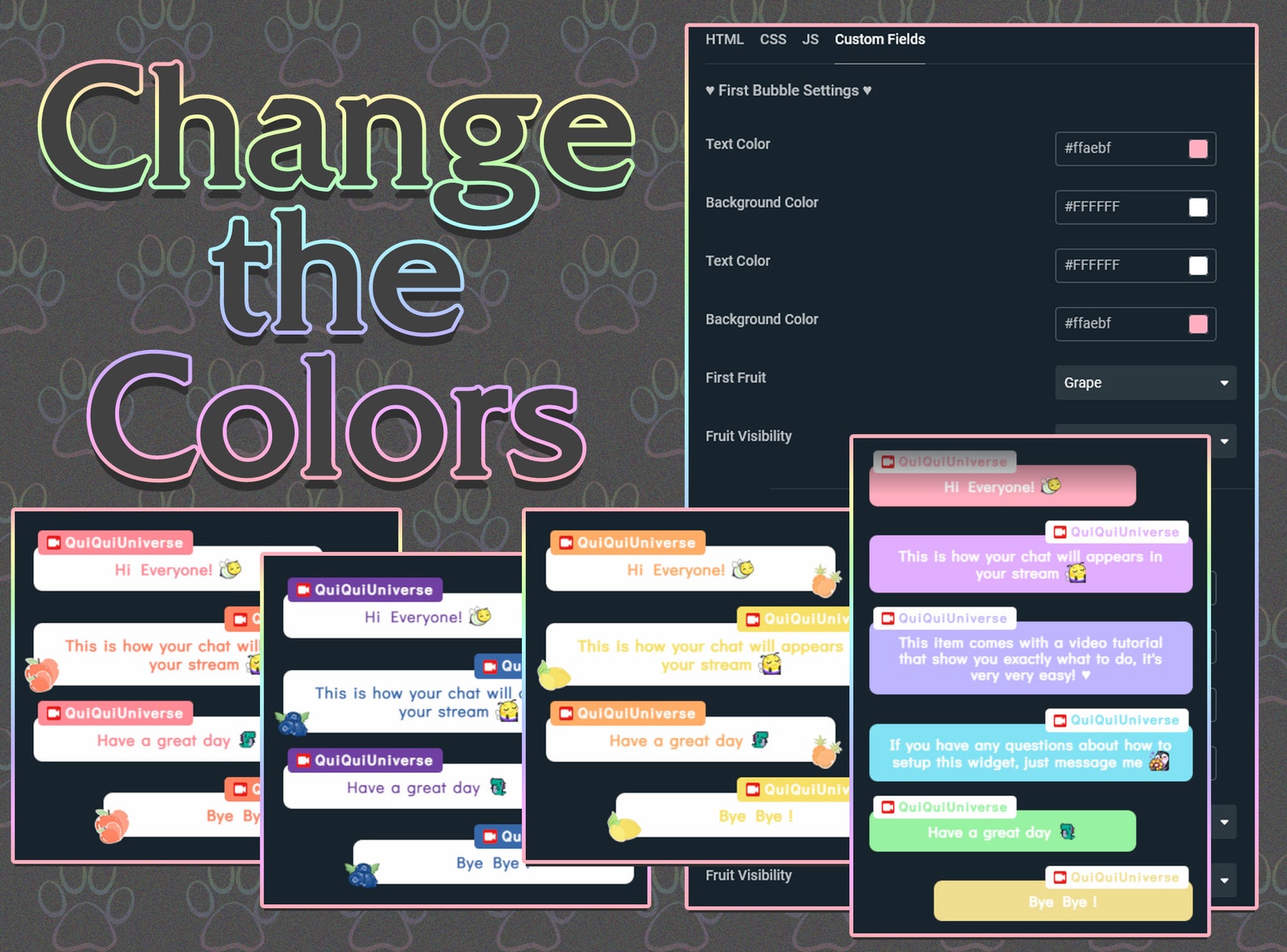 Tropical Fruits Stream Chat Box – Customizable, Streamlabs ...
