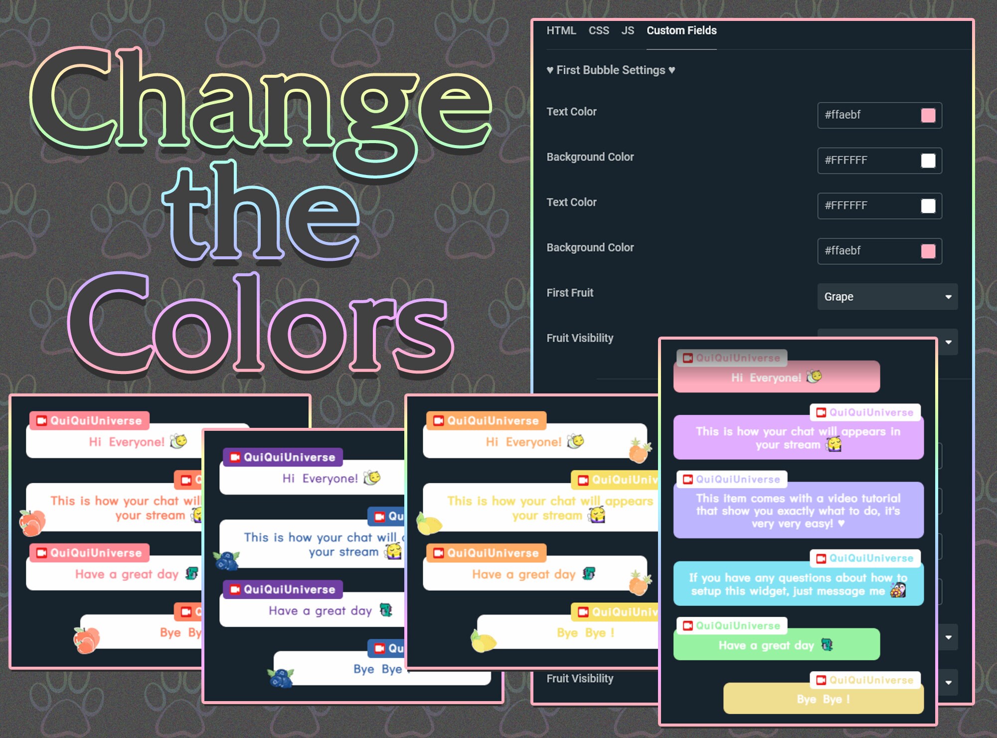 Tropical Fruits Stream Chat Box – Customizable, Streamlabs ...
