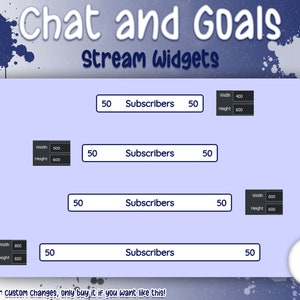 White Box Blue Border Chat and Goals for Stream - Twitch, Facebookgg - Etsy
