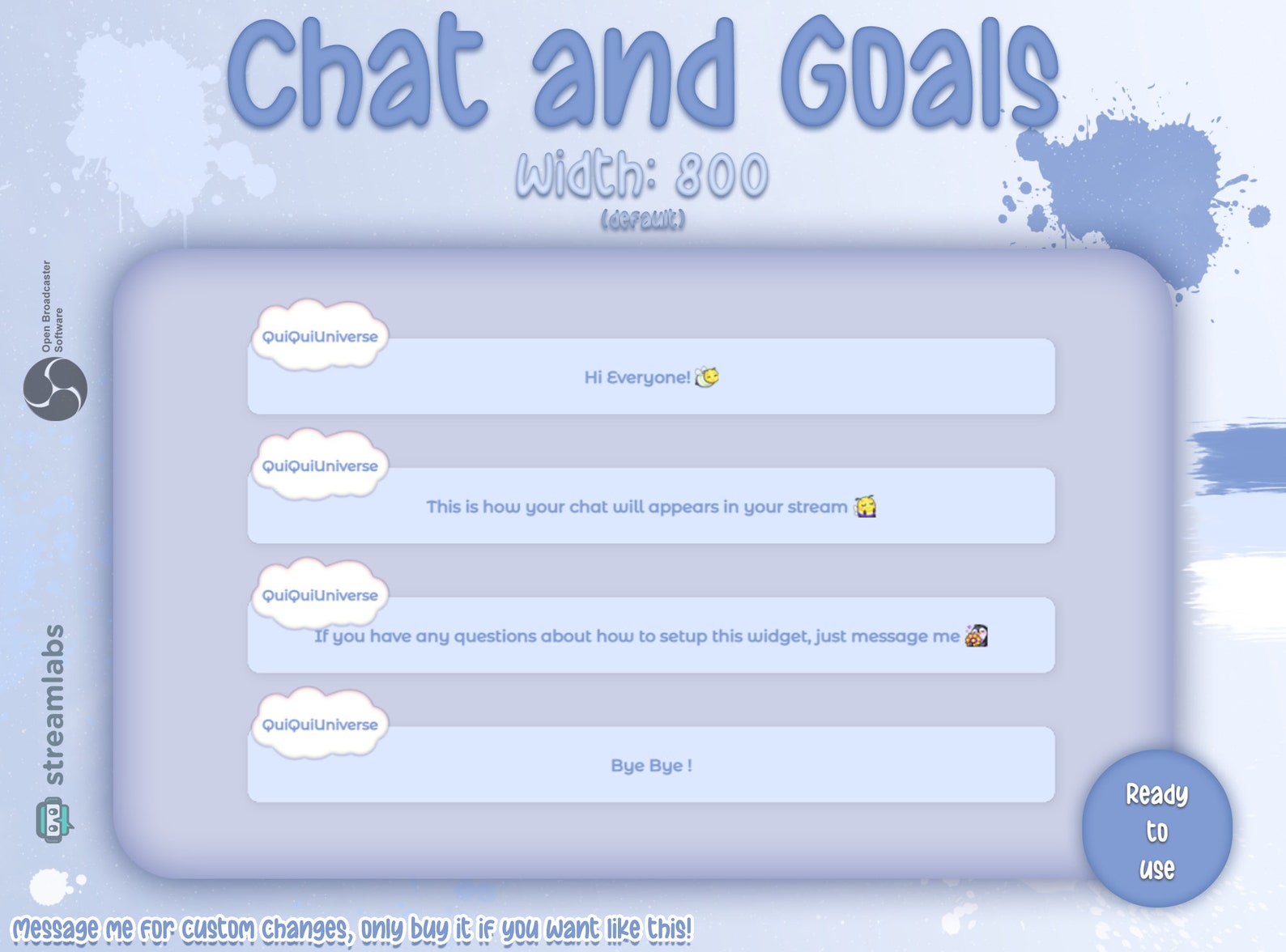 Blue Clouds Stream Chat and Goals – Streamlabs OBS Widget - Etsy