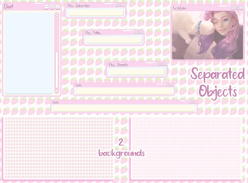 Stream Overlay Package Cute Pastel Browser V2.0 - Etsy Australia
