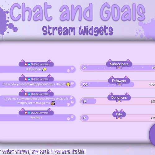 Cute Pastel Browser Chat and Goals for Stream Twitch - Etsy