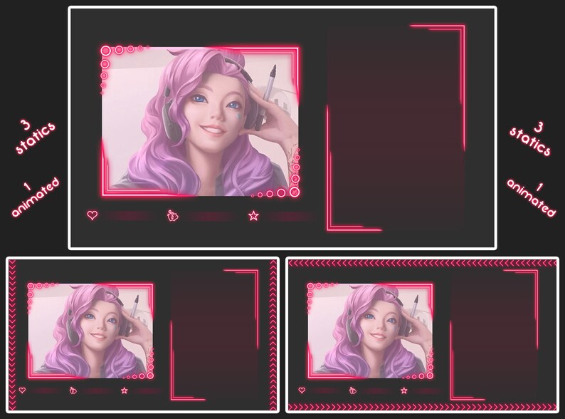 Stream Overlay Package Animated Pink Neon - Etsy