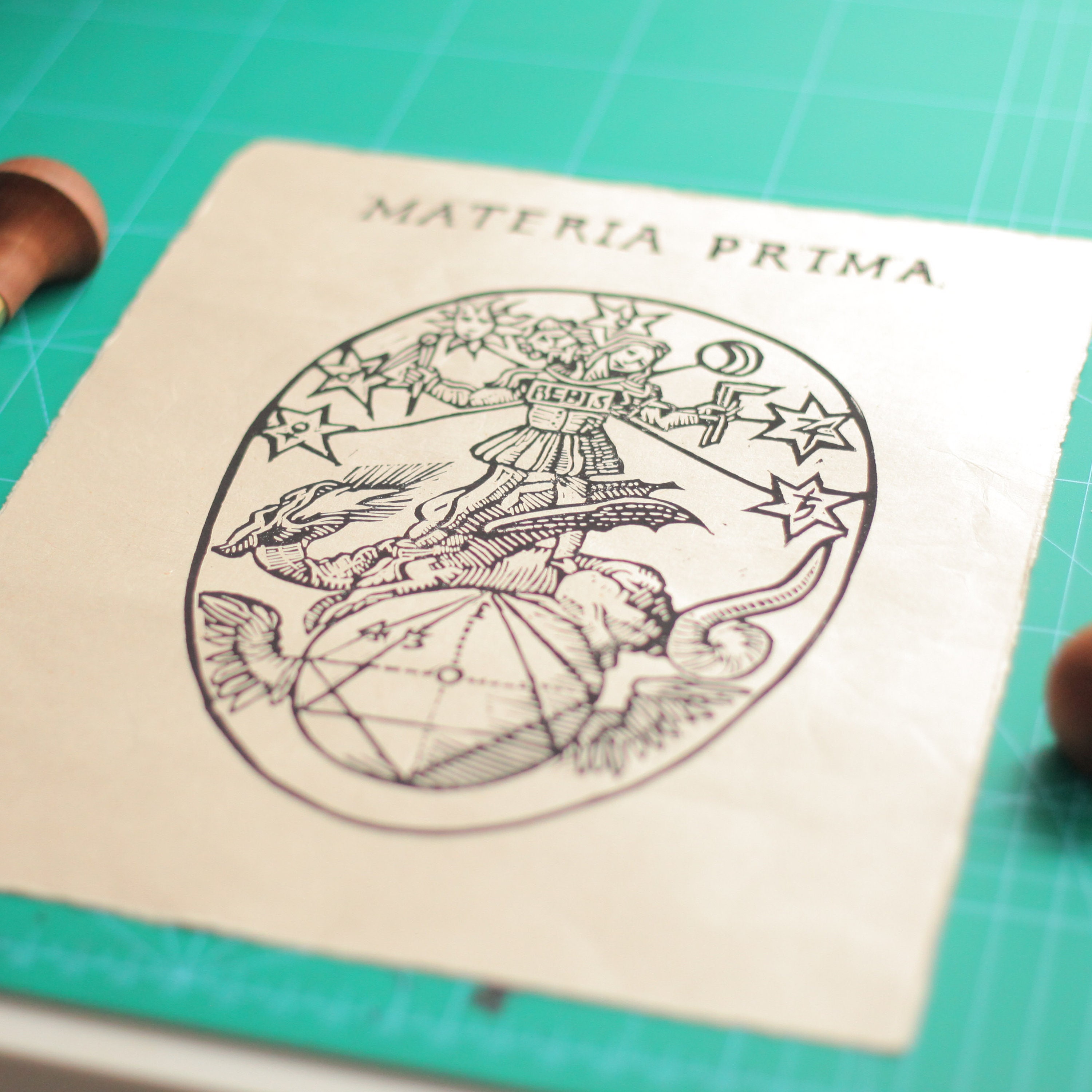 Handmade Alchemical Rebis Linocut Print – Handmade Esoteric Artwork ...