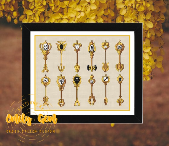 Cross Stitch celestial Keys PDF Pattern | Etsy