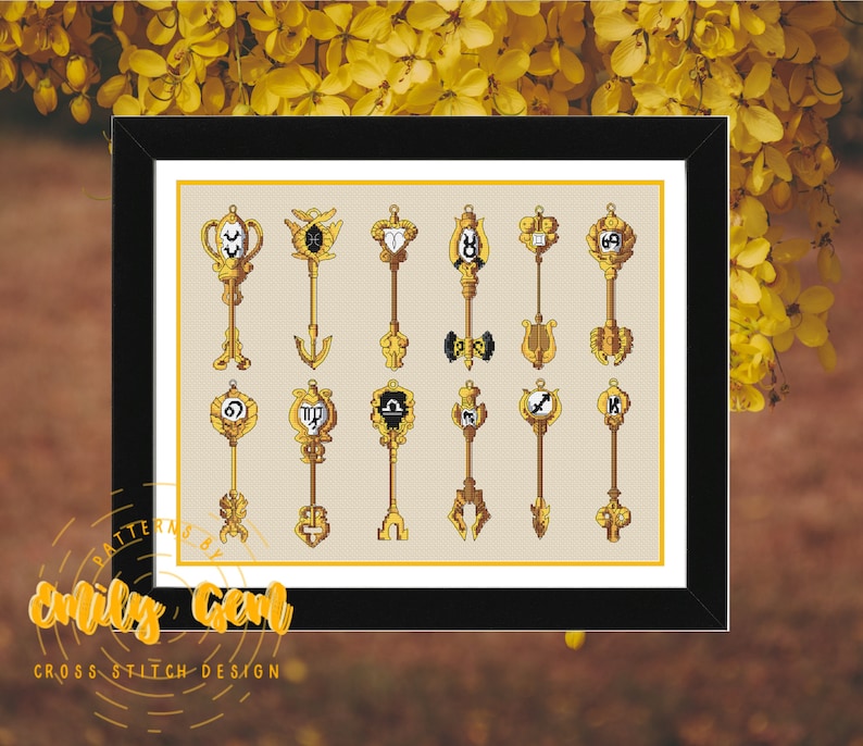 Cross Stitch "celestial Keys" PDF Pattern - Etsy