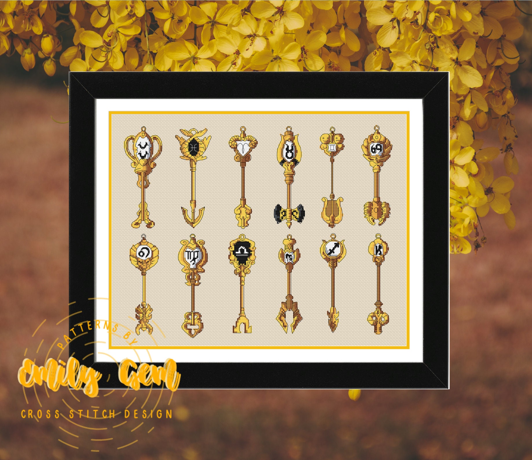 Cross Stitch "celestial Keys" PDF Pattern - Etsy