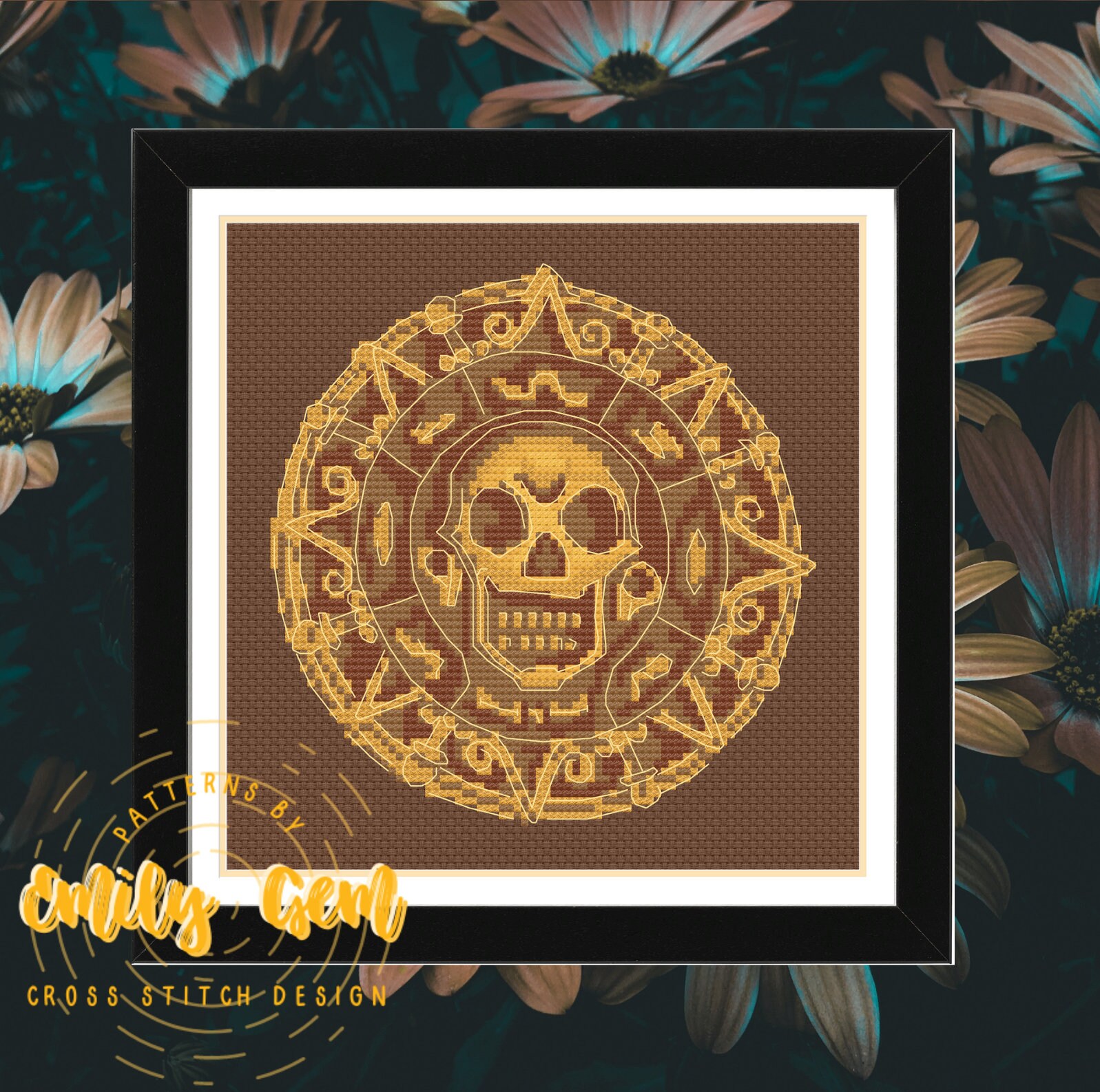 Cross Stitch "aztec Copper" PDF Pattern - Etsy