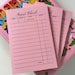 Three Pack | Pink 4x6 Inch Guest Check Notepad | Vintage-inspired ...