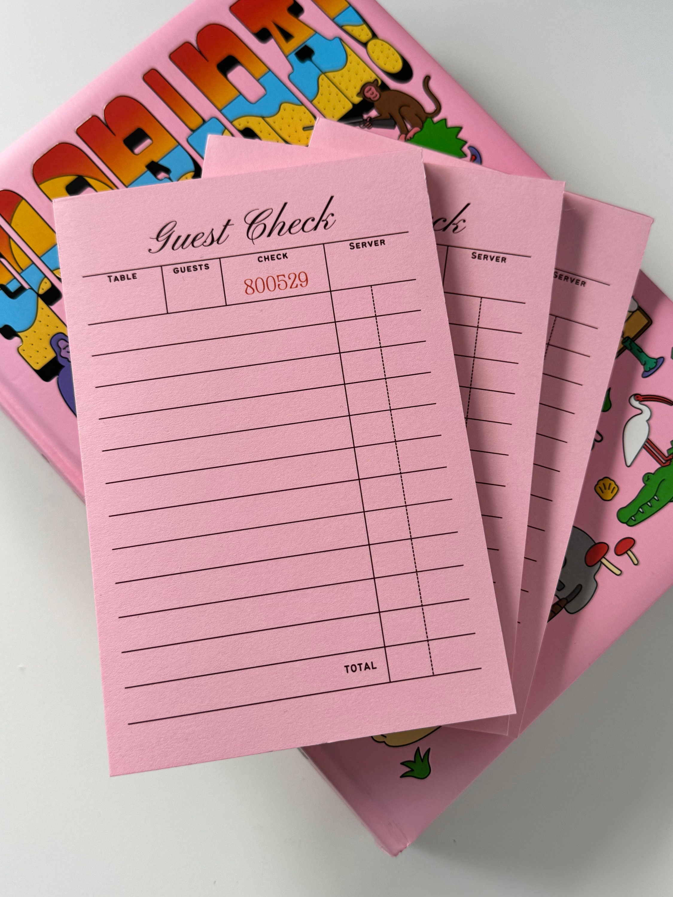 Three Pack | Pink 4x6 Inch Guest Check Notepad | Vintage-inspired ...
