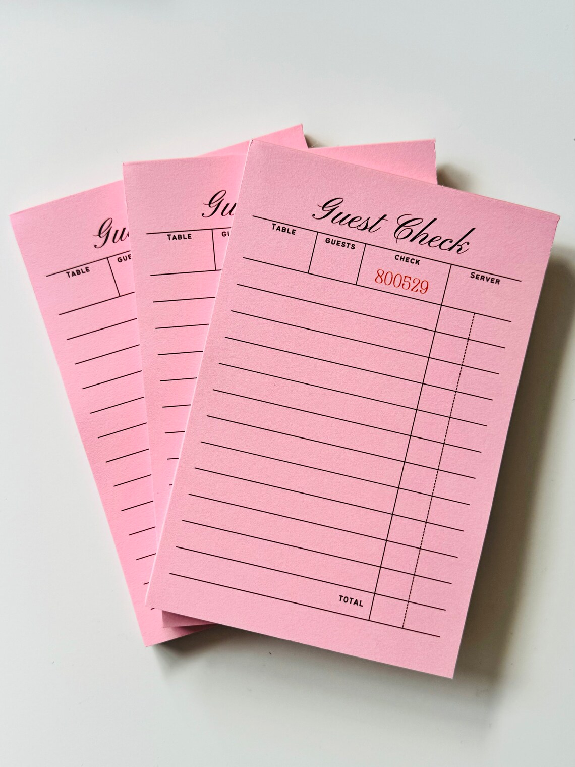 Three Pack | Pink 4x6 Inch Guest Check Notepad | Vintage-inspired ...